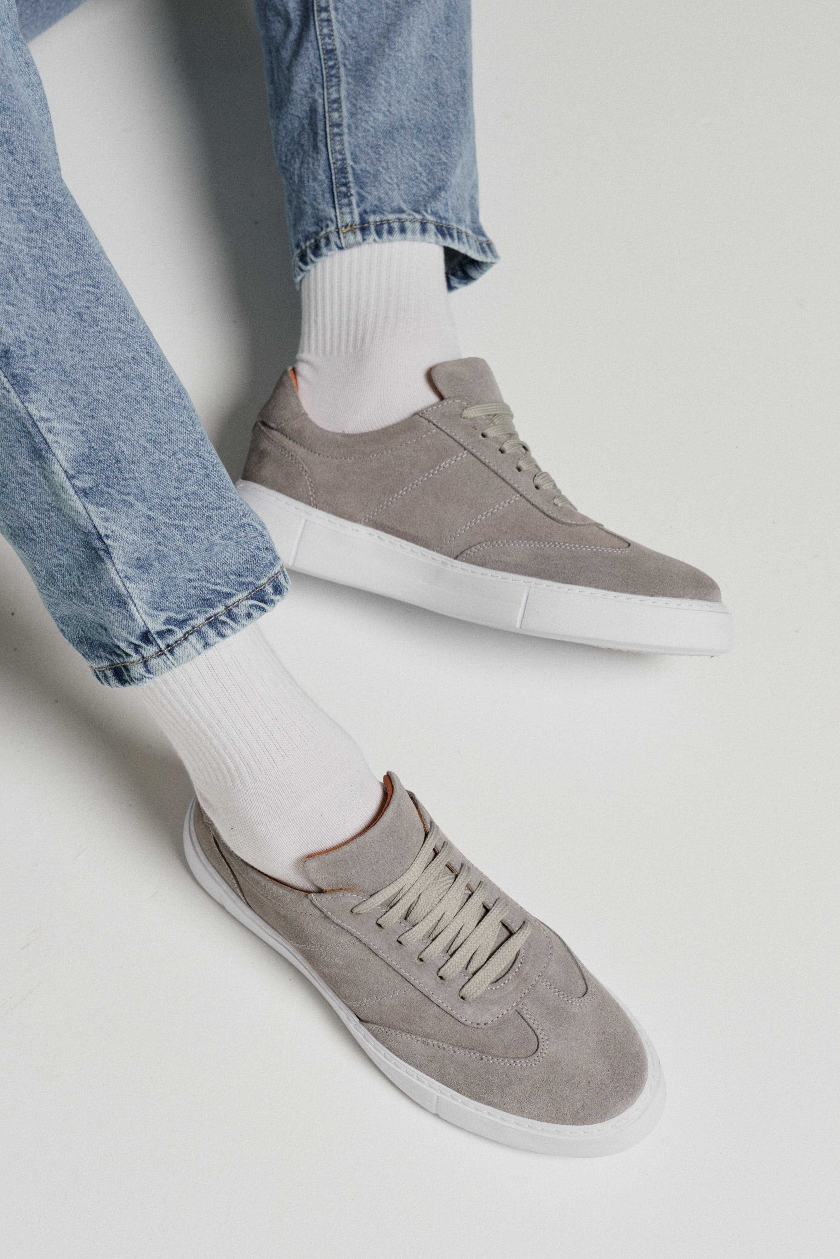 Мужские замшевые серые кеды - KEYMAN